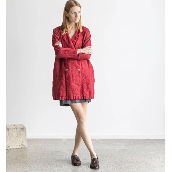 cut loose | Jackets & Coats | Cut Loose Linen Double Breasted Jacket ...